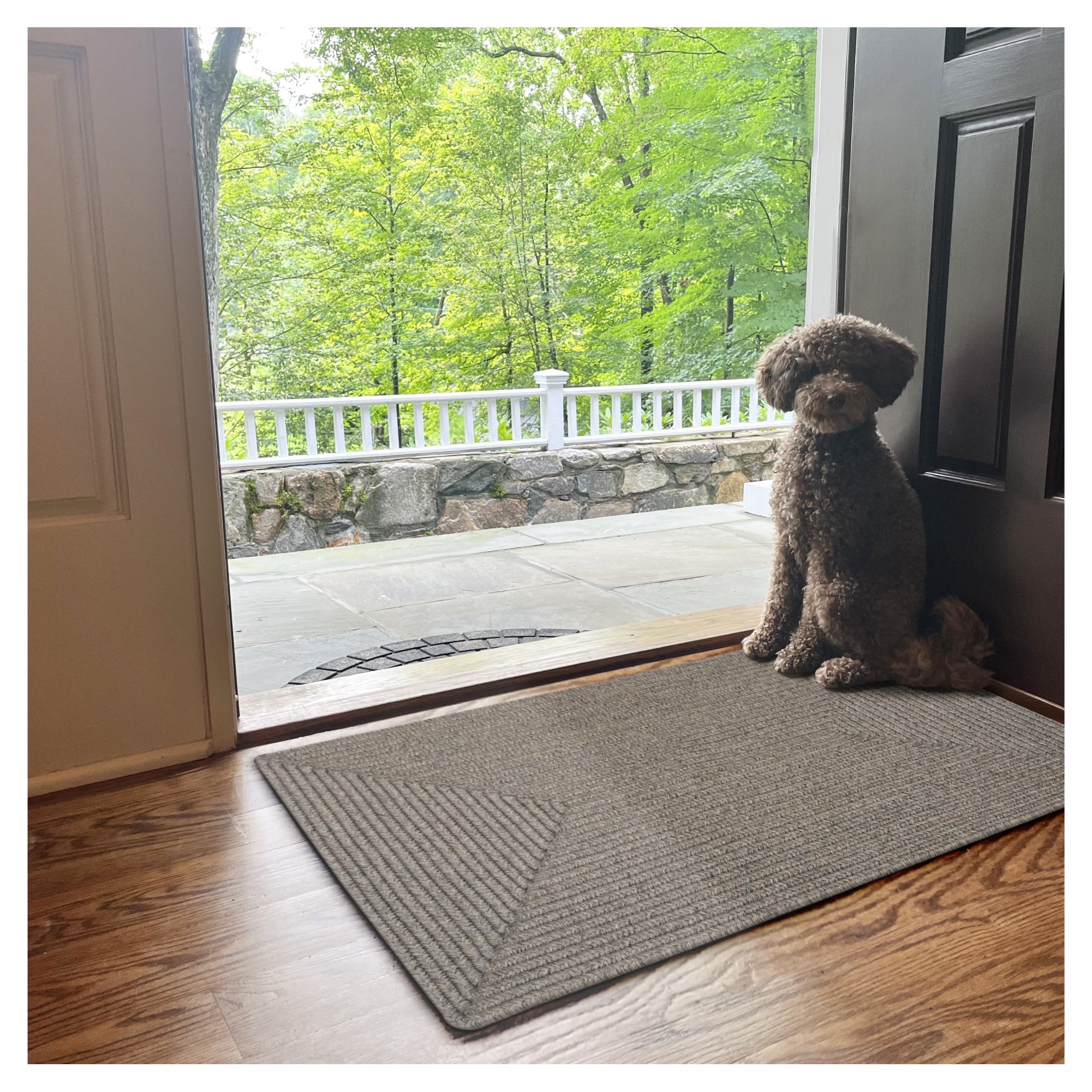 Homespice - 20x30'' Smoke Handmade Solid Gray Rug, Stain Resistant ...