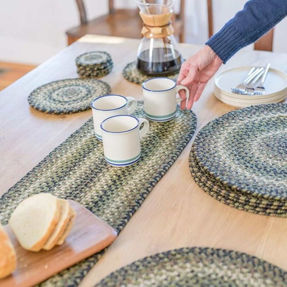 Homespie - Pinecone Oval Table Runner, a Long Table Runner of Jute to ...