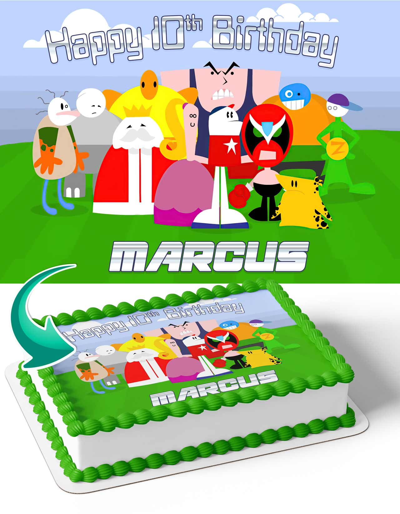 Homestar Runner Edible Image Cake Topper Personalized Birthday Sheet ...