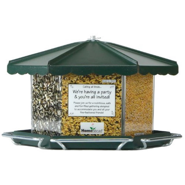 Homestead 3500 Triple Bin Seed Feeder Green - Walmart.com