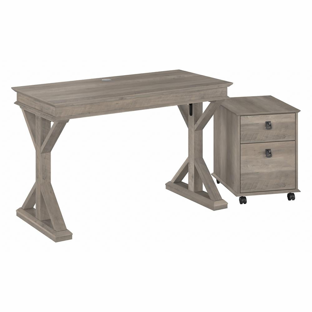Homestead 48W Writing Desk with Drawers in Driftwood Gray - Engineered ...