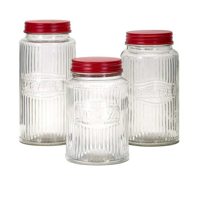 Homestead Christmas Glass Peace, Hope, Joy Jars - Set of 3 - Walmart.com