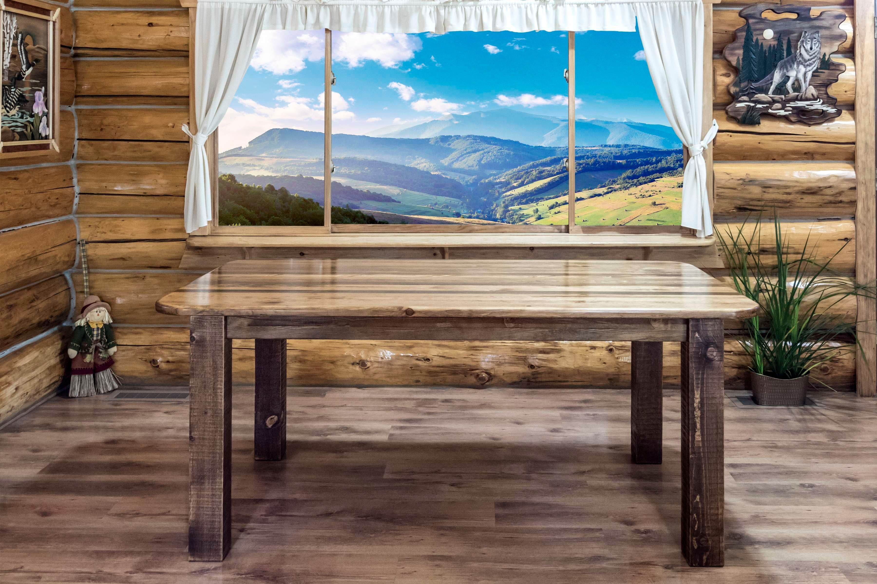 Homestead Collection 4 Post Dining Table, Stain & Clear Lacquer Finish ...