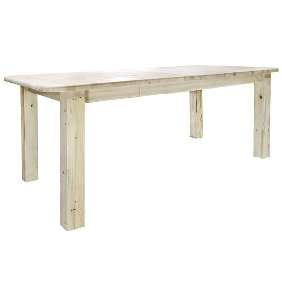 Homestead Collection 4 Post Dining Table w/ Two 18" Leaves, Clear ...