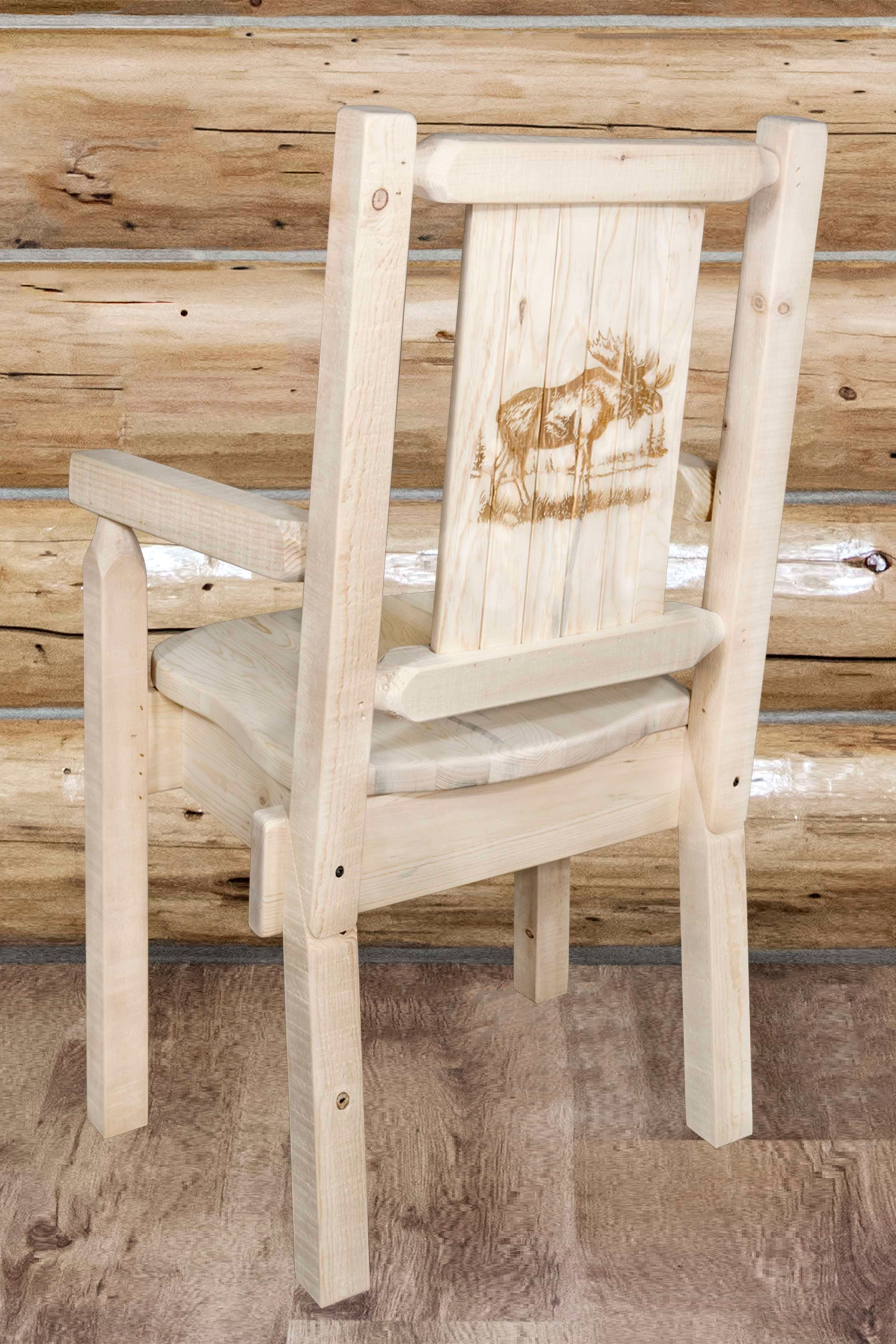 Homestead Collection Captain's Chair w/ Laser Engraved Moose Design ...