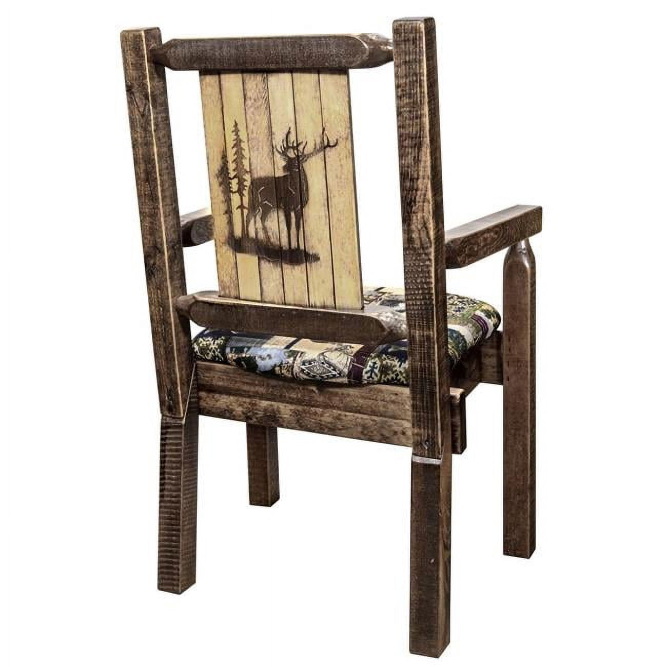 Homestead Collection Captains Chair, Woodland Upholstery with Laser ...