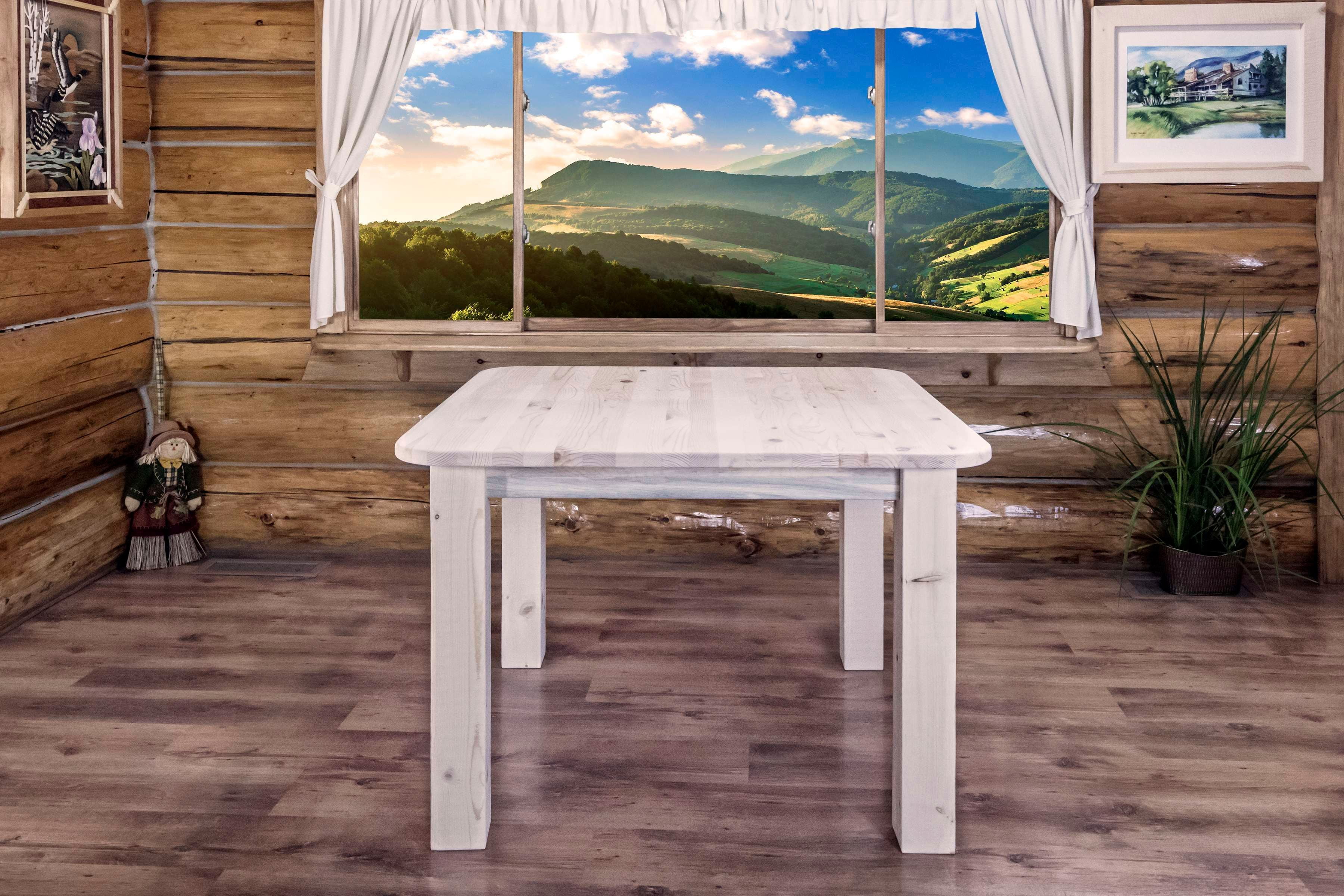 Homestead Collection Counter Height Square 4 Post Dining Table, Ready ...