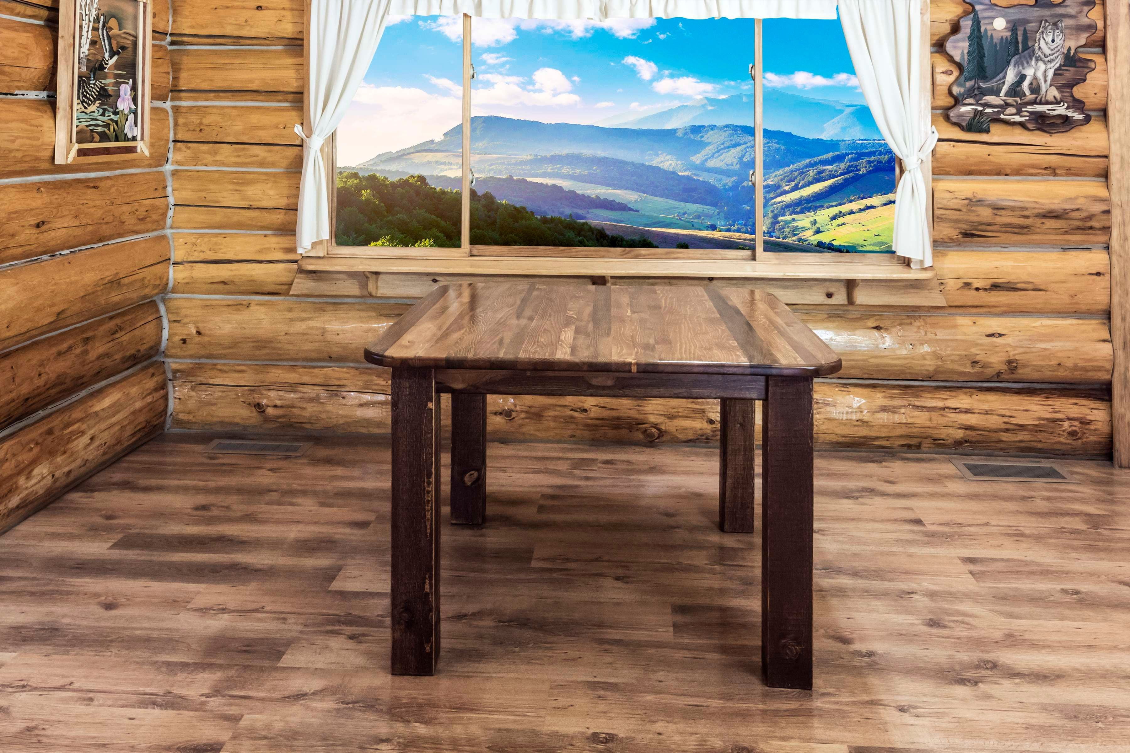 Homestead Collection Counter Height Square 4 Post Dining Table, Stain ...