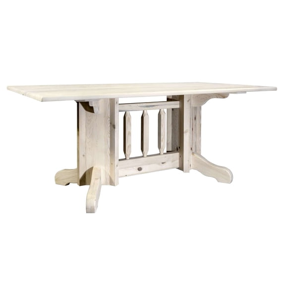 Homestead Collection Double Pedestal Dining Table, Clear Lacquer Finish ...