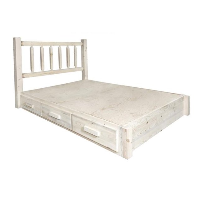 Homestead Collection Full Platform Bed w/ Storage, Ready to Finish ...