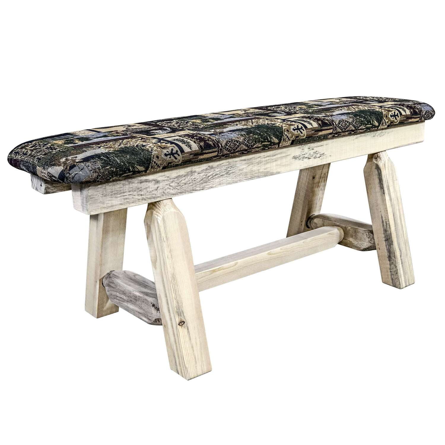 Homestead Collection Plank Style Bench, Clear Lacquer Finish, 45 Inch w ...