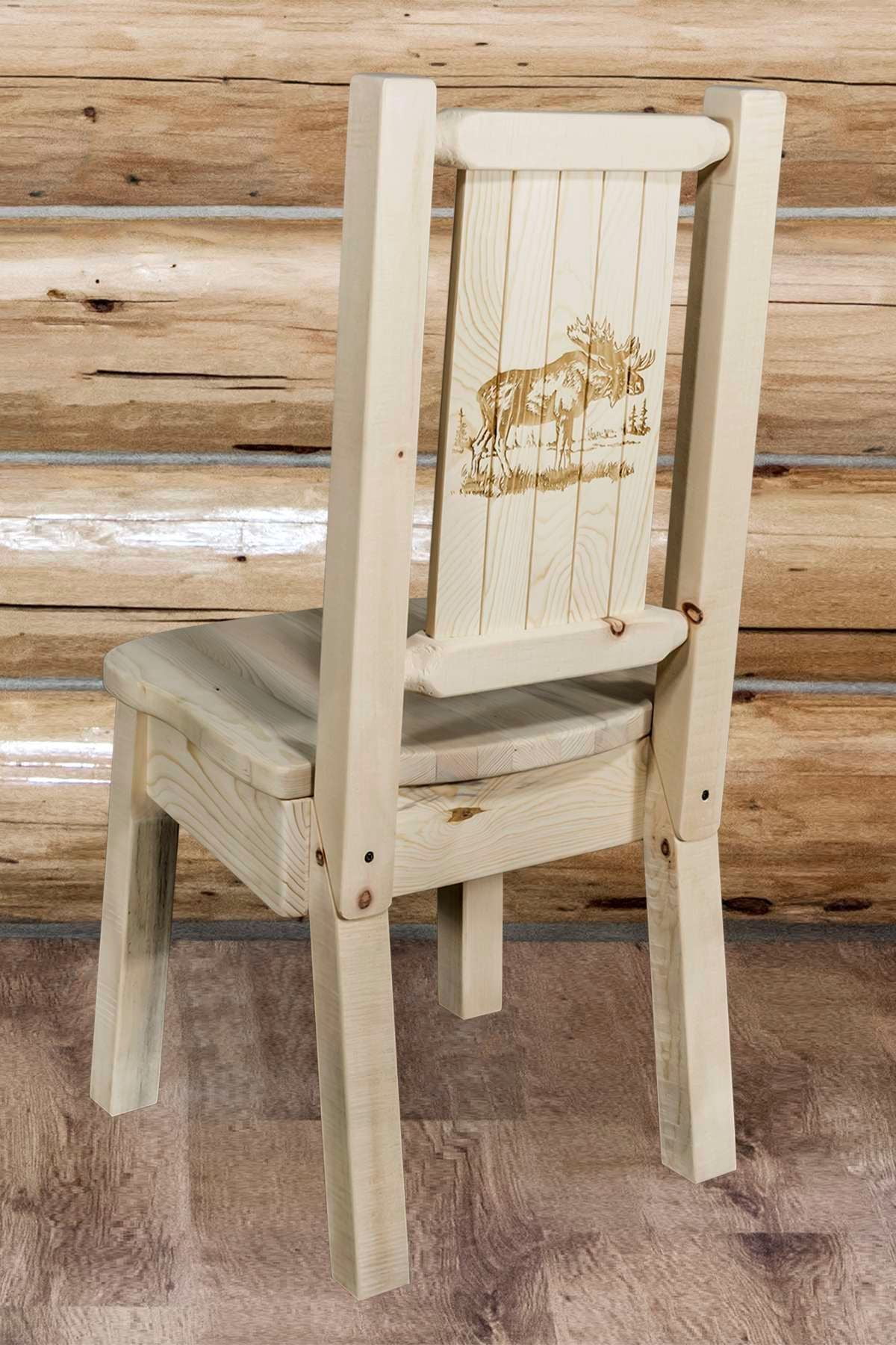 Homestead Collection Side Chair w/ Laser Engraved Moose Design, Ready ...