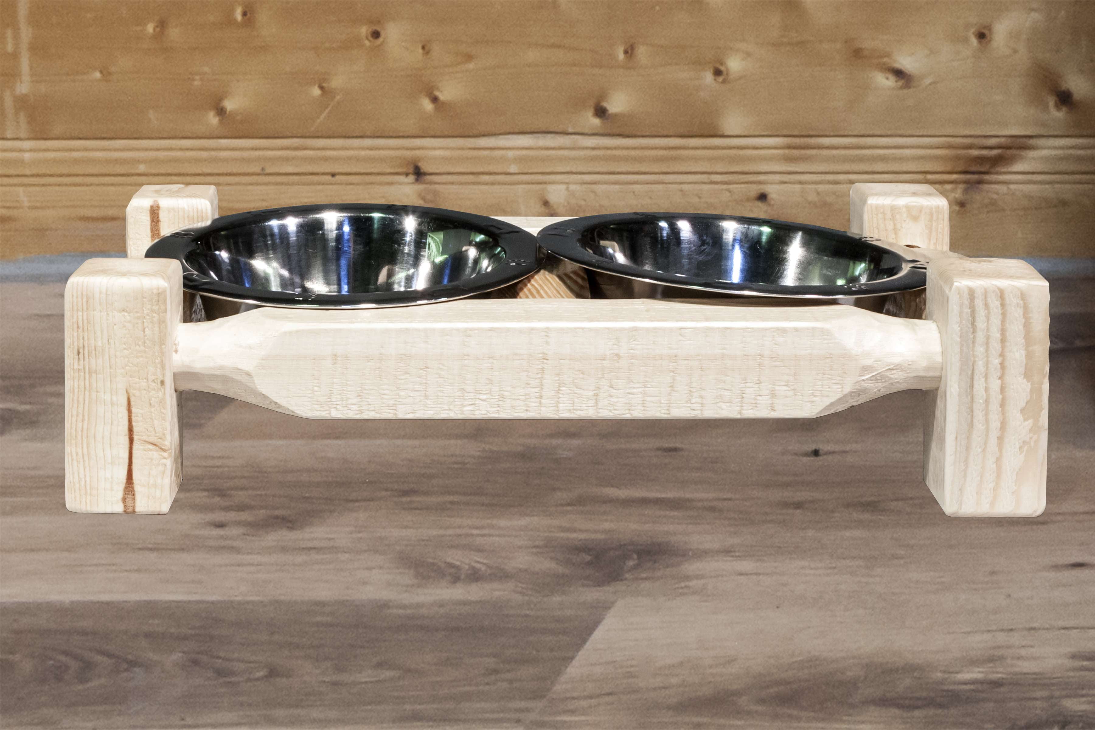 Homestead Collection Small Pet Feeder, Clear Lacquer Finish - Walmart.com