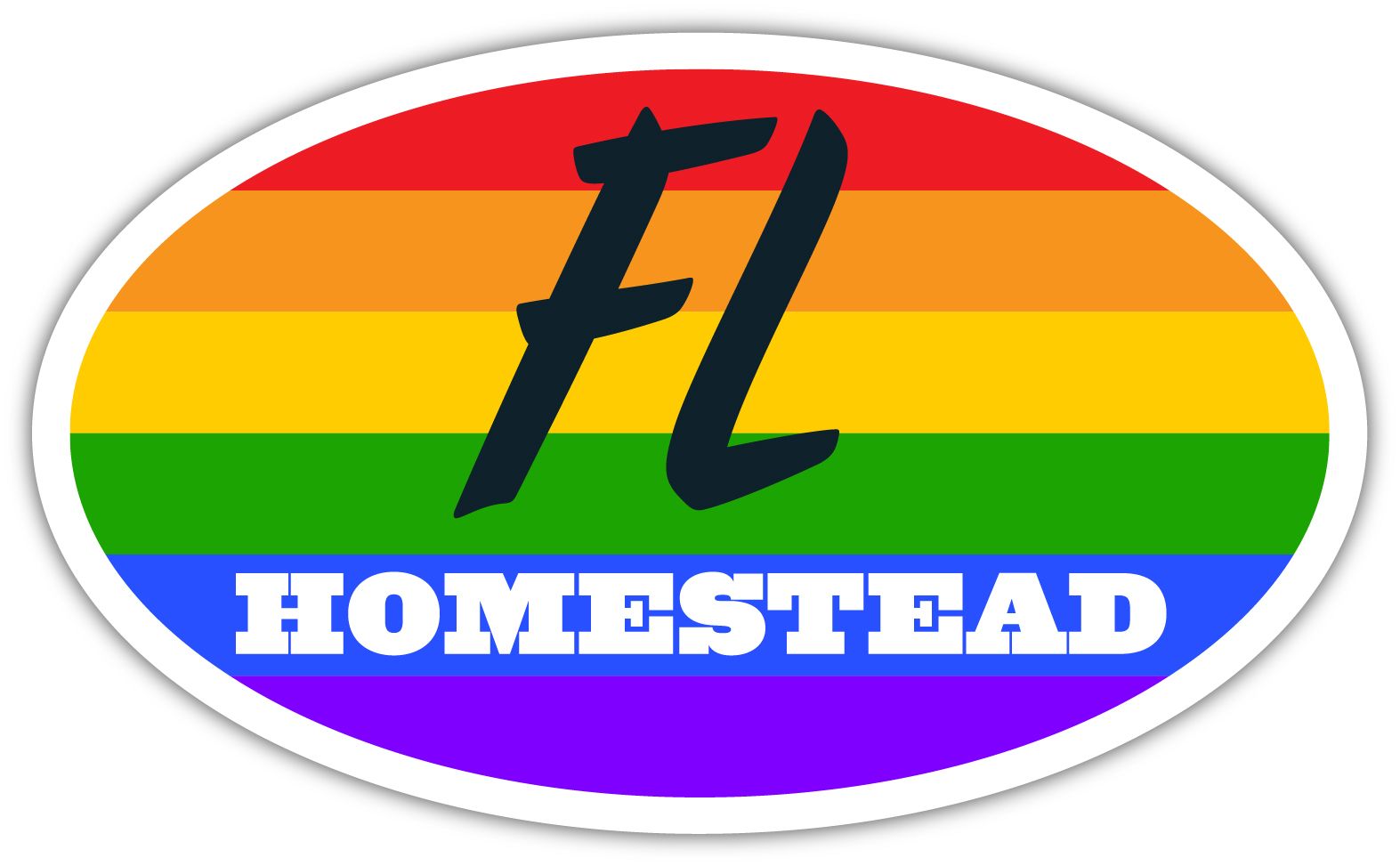 Homestead FL Florida Miami-Dade County Rainbow Pride Flag 6 Stripes ...
