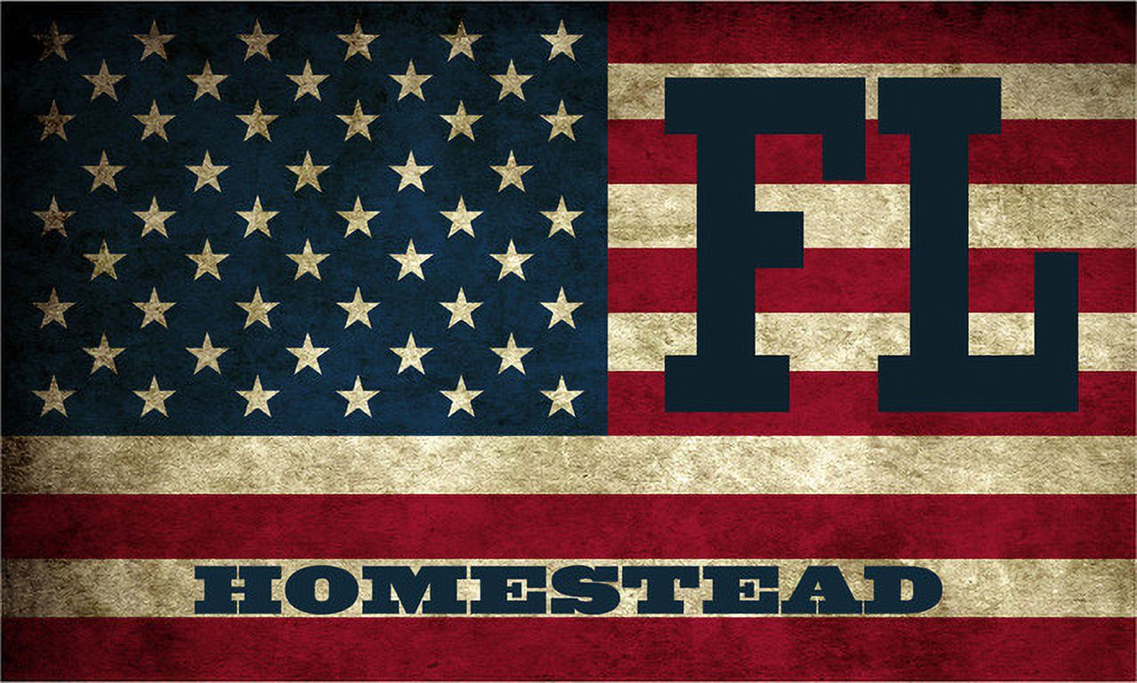 Homestead FL Florida Miami-Dade County Vintage US Flag Decal Bumper ...