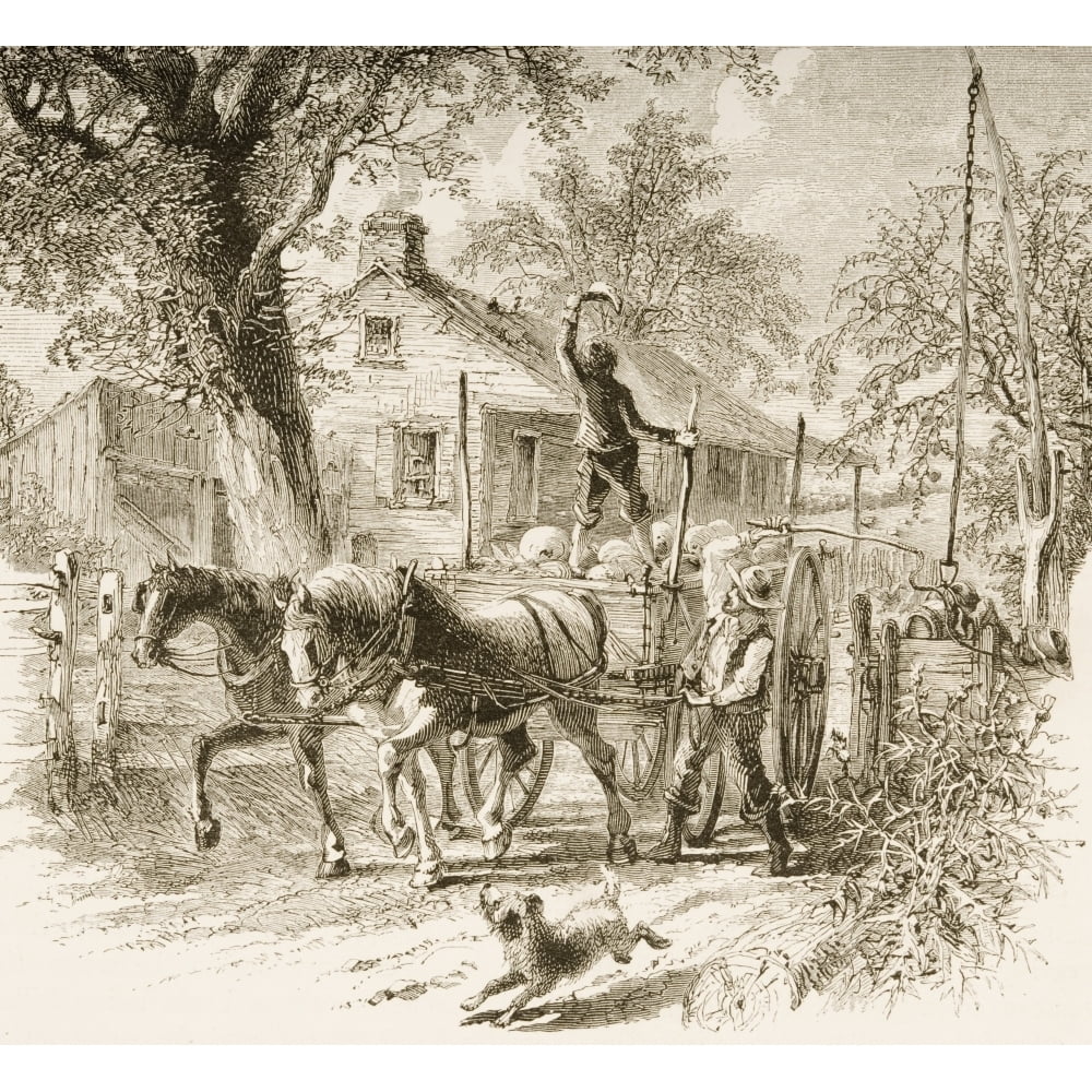 Homestead In Kansas In 1870S From American Pictures Drawn With Pen And ...