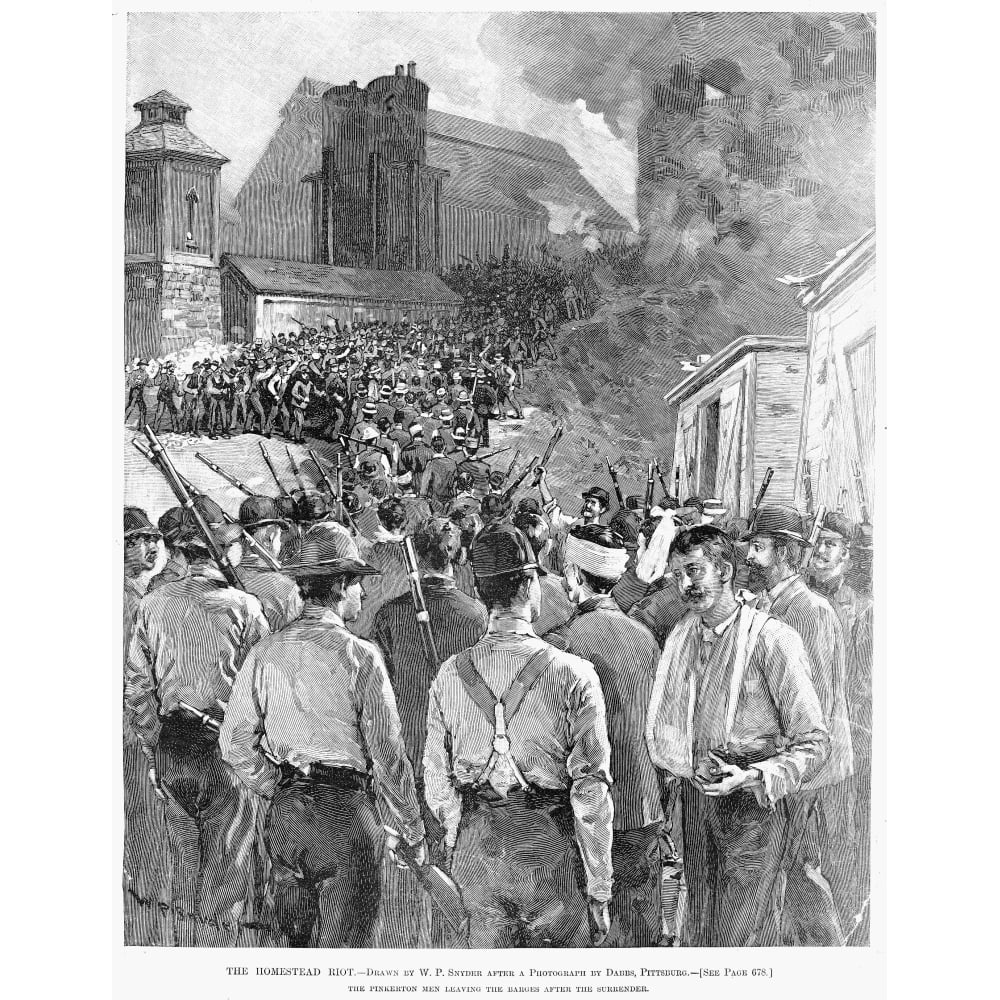 Homestead Strike 1892. Nthe Pinkerton Men Leaving The Barges After ...