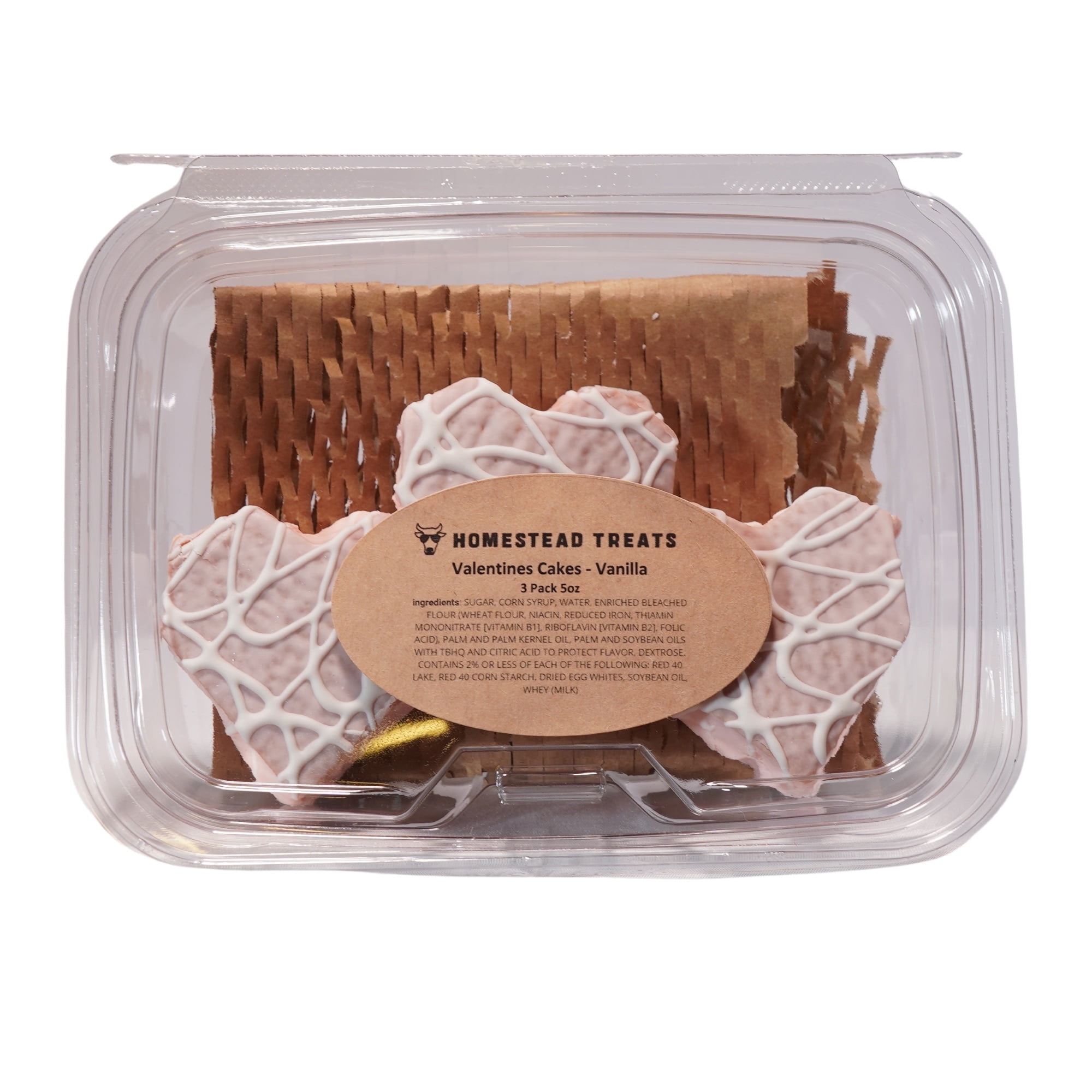 Homestead Treats Valentines Cakes - Vanilla Flavor with Fudge Icing ...