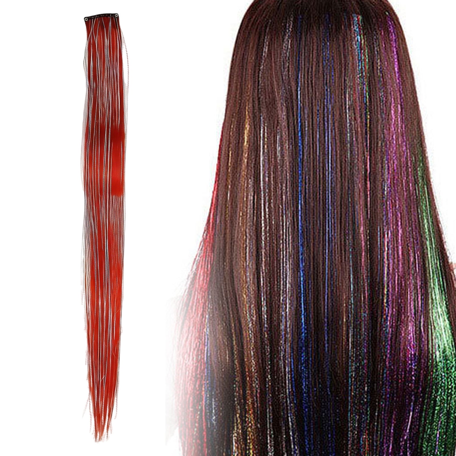 Homesteed 50cm Extensions Colored Straight Clip in on Hair Extension ...