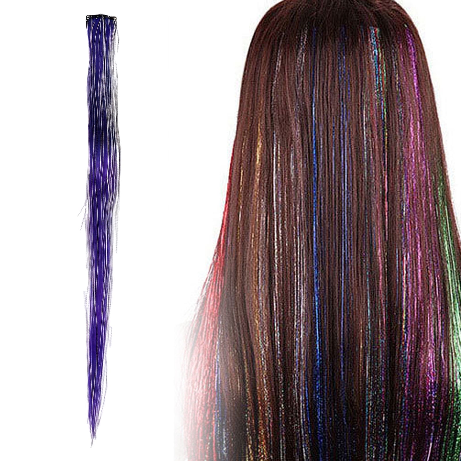 Homesteed 50cm Extensions Colored Straight Clip in on Hair Extension ...