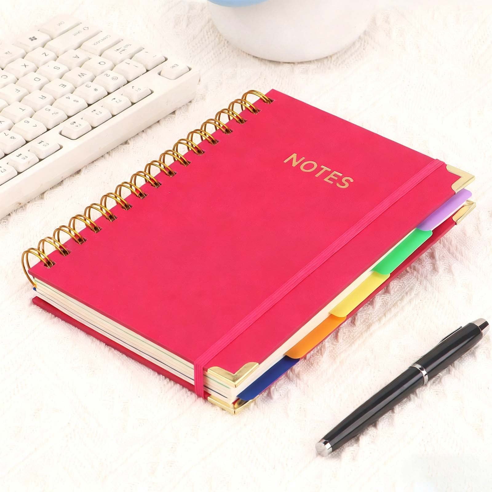 Homesteed B5 5 Subject Notebook Leather Cover 300 Pages with Adjustable ...