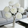 Homesteed European Style 7-Head Peony Bouquet Artificial Roses Wedding ...