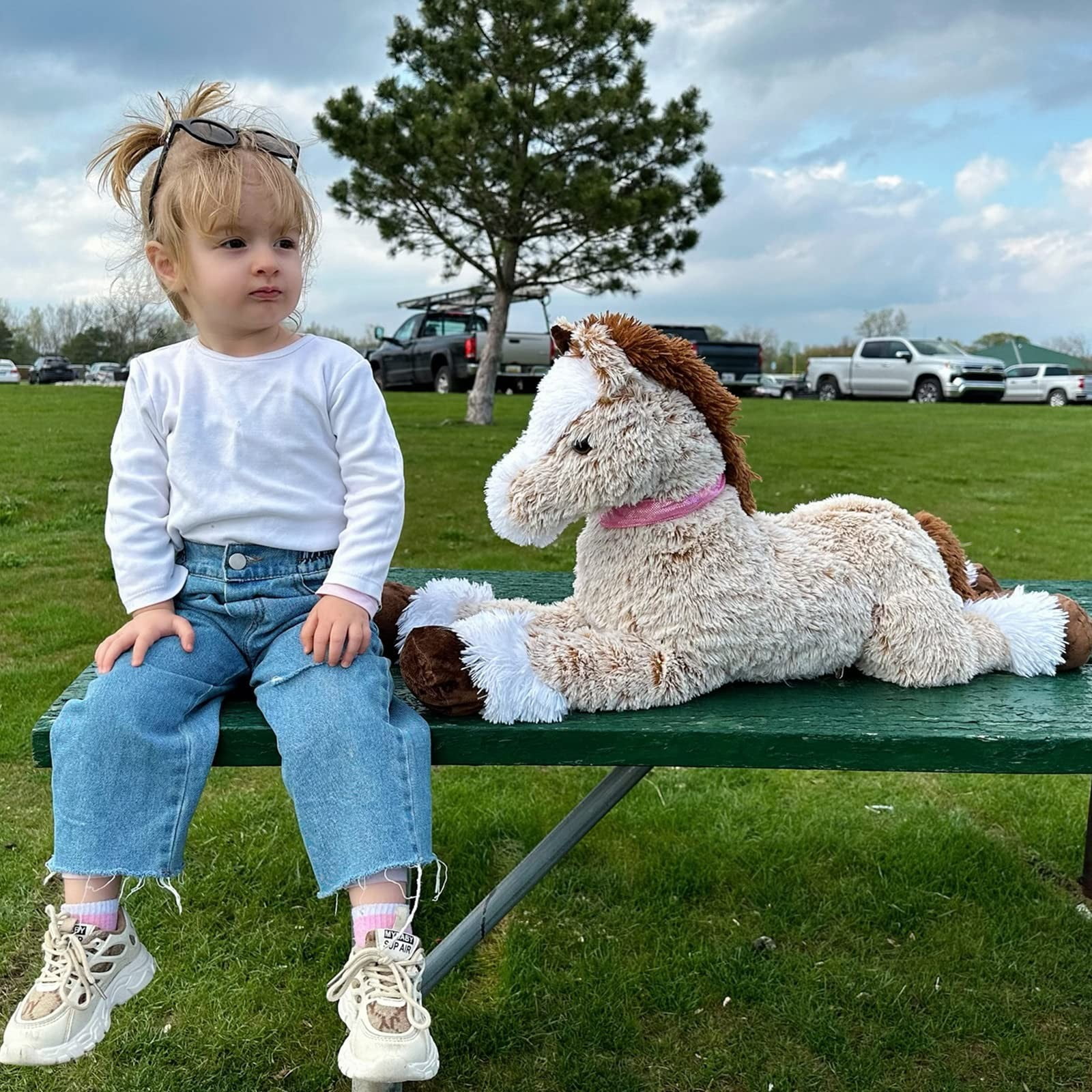 Homesteed Large Plush Horse Toy 33 Inch Rideable Stuffed Animal Soft ...