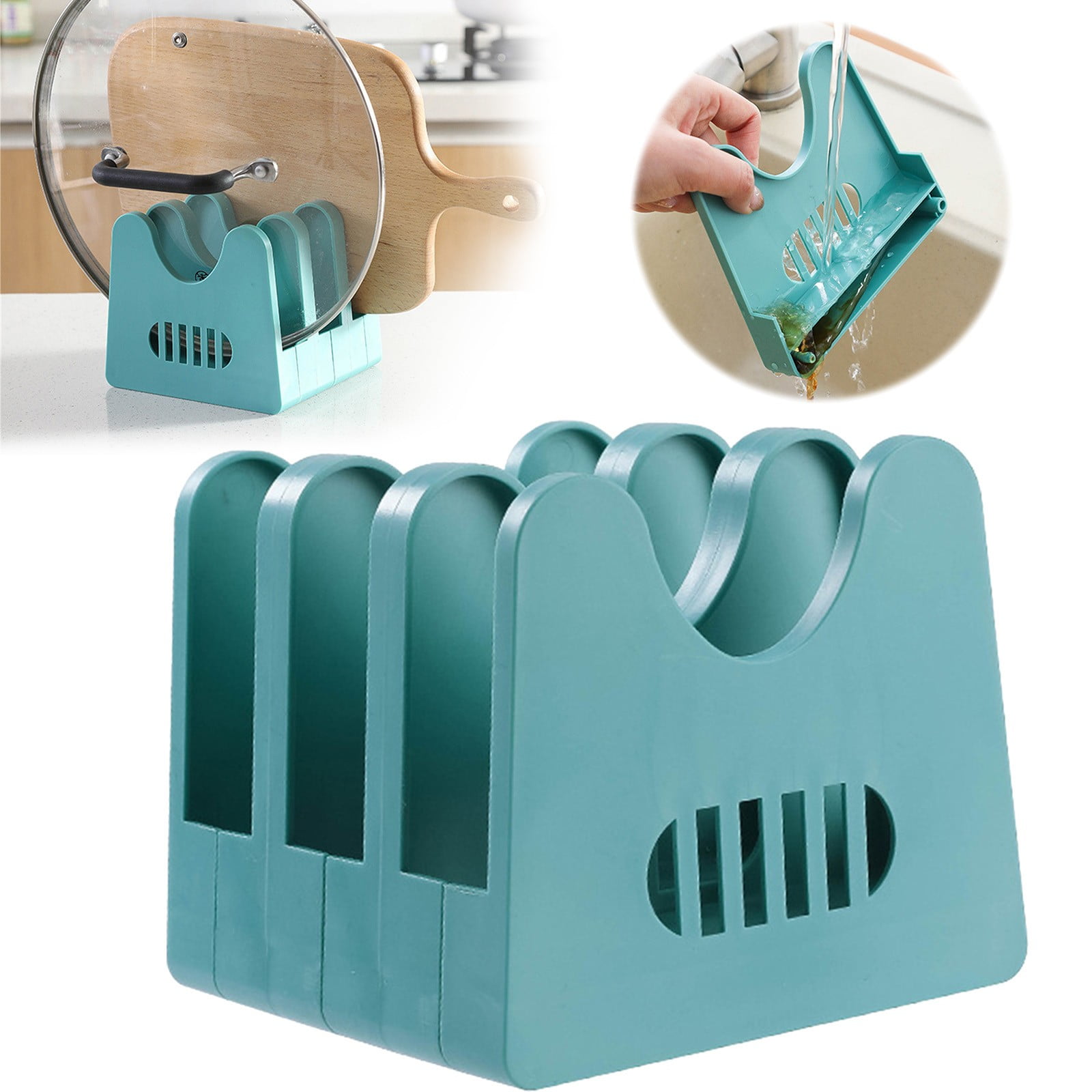 Homesteed Pot Lid Organizer Foldable Pot Lid Holder and Pan Rack for ...