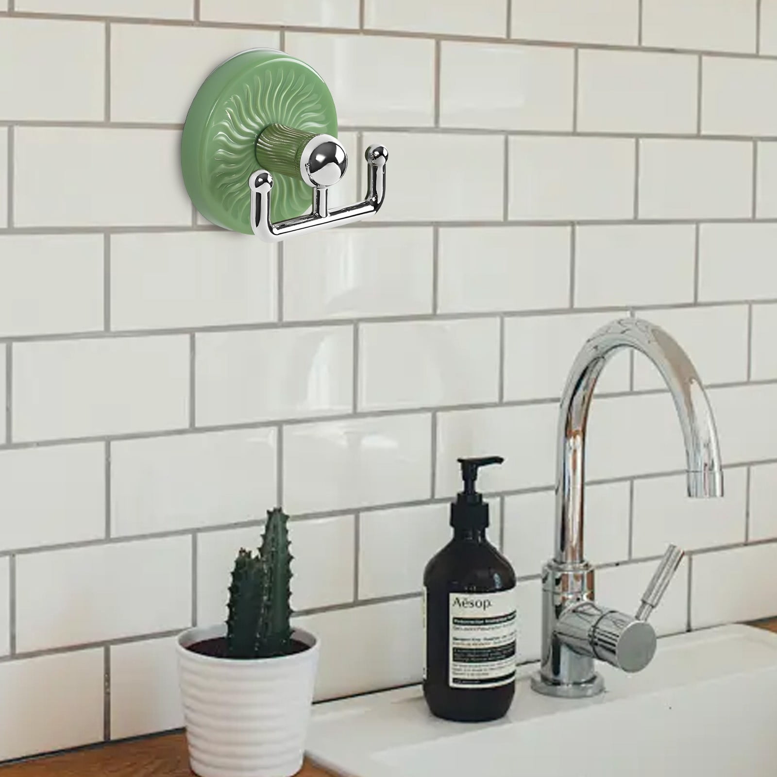Homesteed Suction Cup Hooks for Shower Strong Double Hook Towel Holder ...