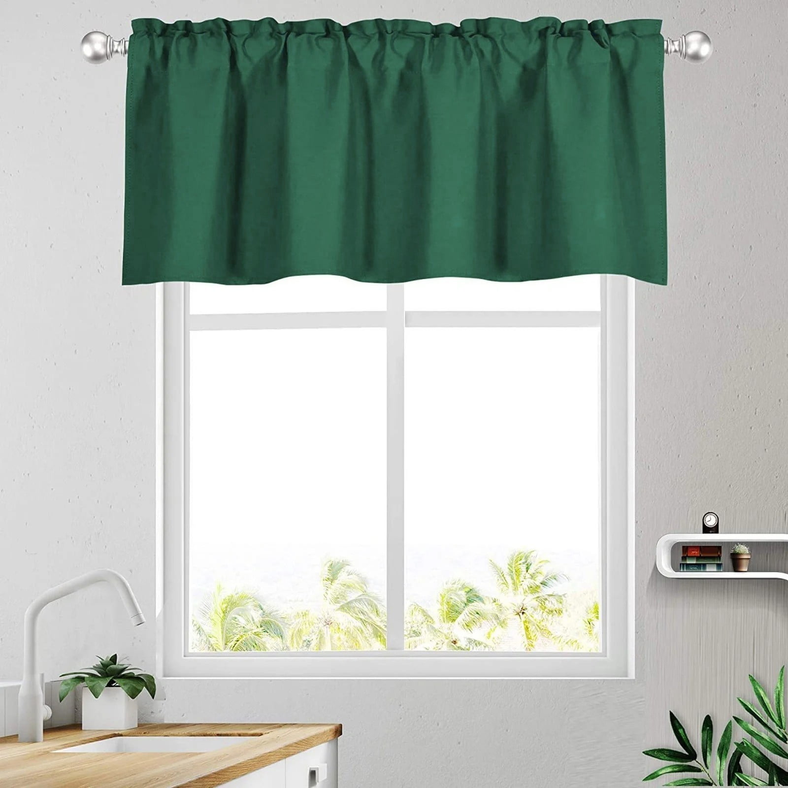 Homesteed Thermal Insulated Short Blackout Curtain - Rod Pocket Kitchen ...