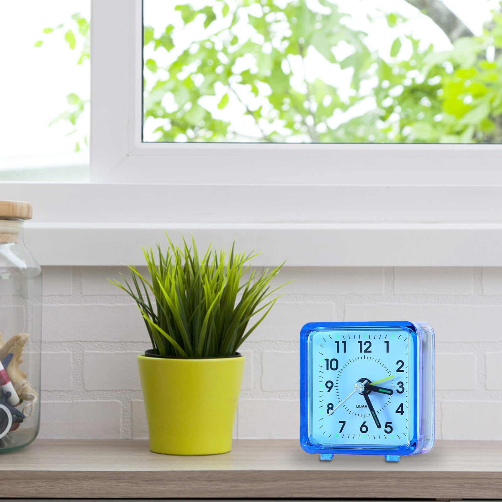 Homesteed Transparent Alarm Clock Silent Quartz Desk Clock Loud Alarm ...