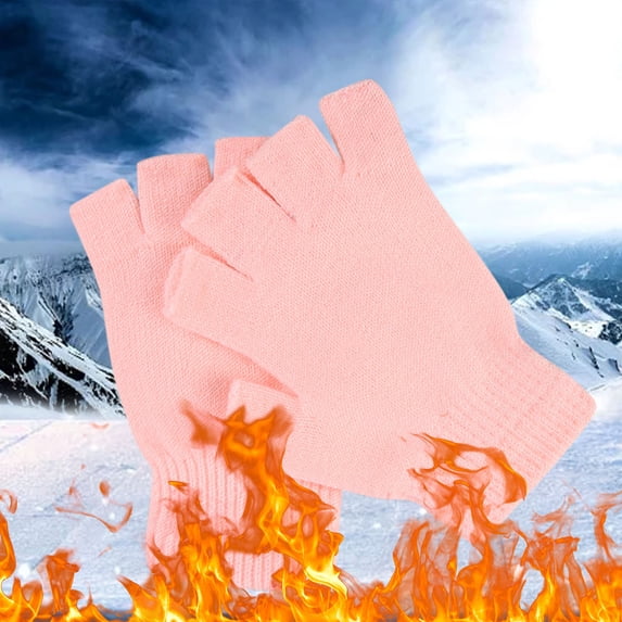 Homesteed Unisex Fingerless Gloves Stretchy Knit Typing Writing Texting ...