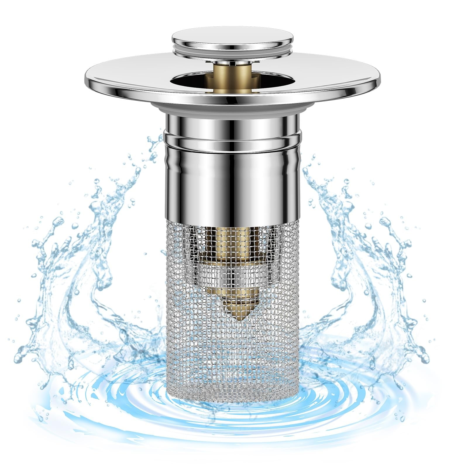 Homester Bathroom Sink Drain Strainer, Pop Up Sink Drain Filter with ...