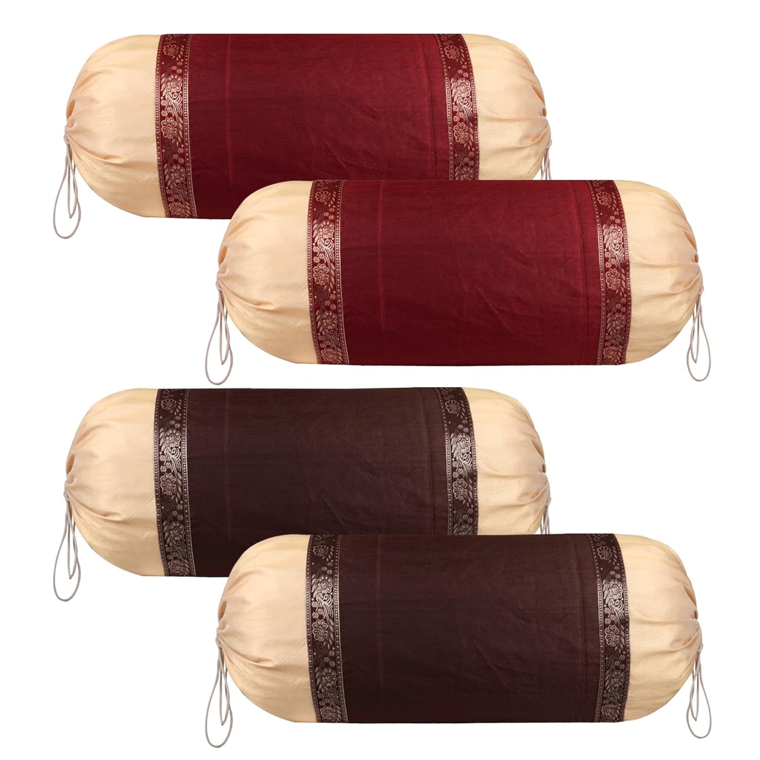 Homestic Bolster Covers Dupion Polyester Bolster Cover Set Diwan ...