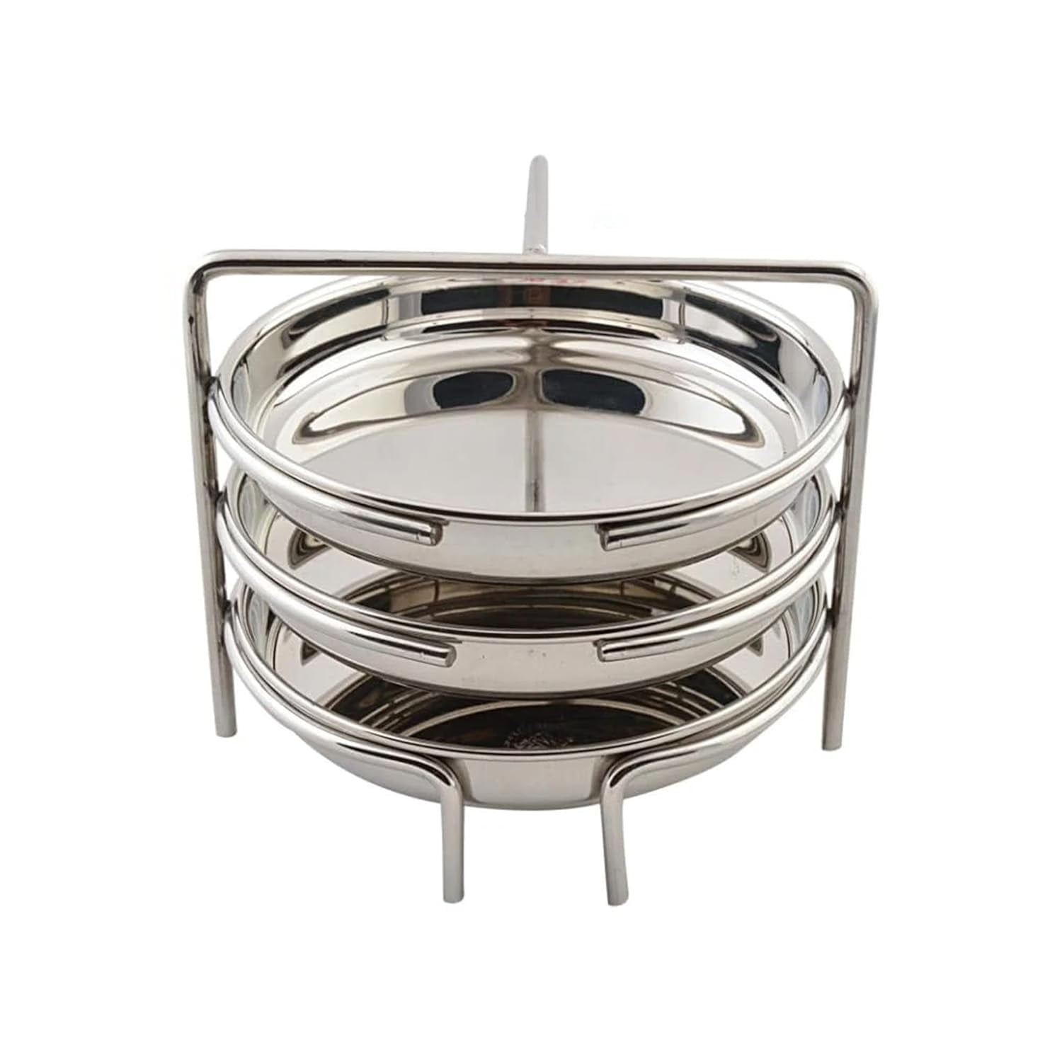 Homestic Stainless Steel Khaman Dhokla Stand 3 Plates Set Extra Deep ...