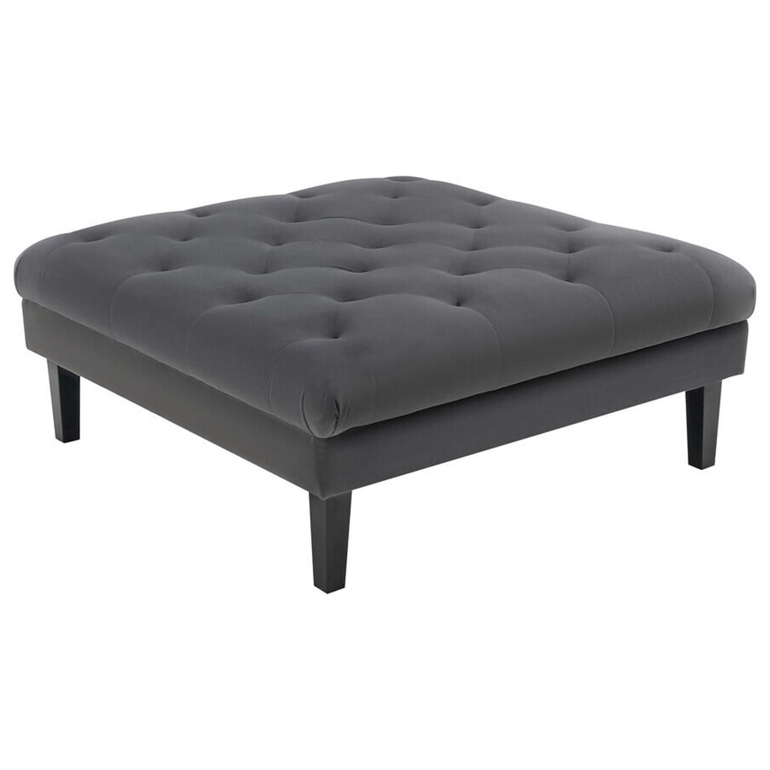 Homestock African Artifacts Dark Gray Velvet Tufted Ottoman - Walmart.com