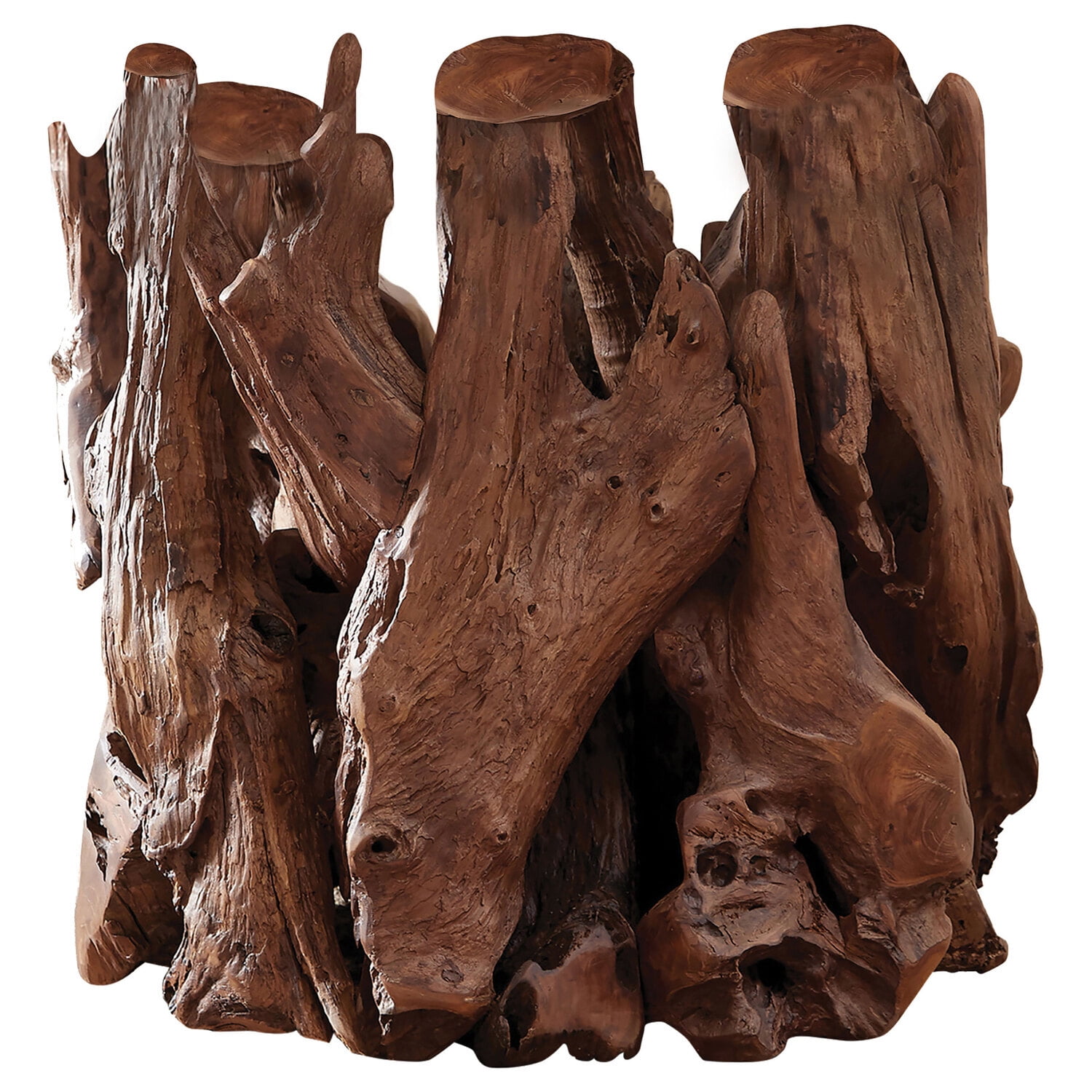 Homestock Antique Accents Wood Dining Table Base In Natural Light Brown ...