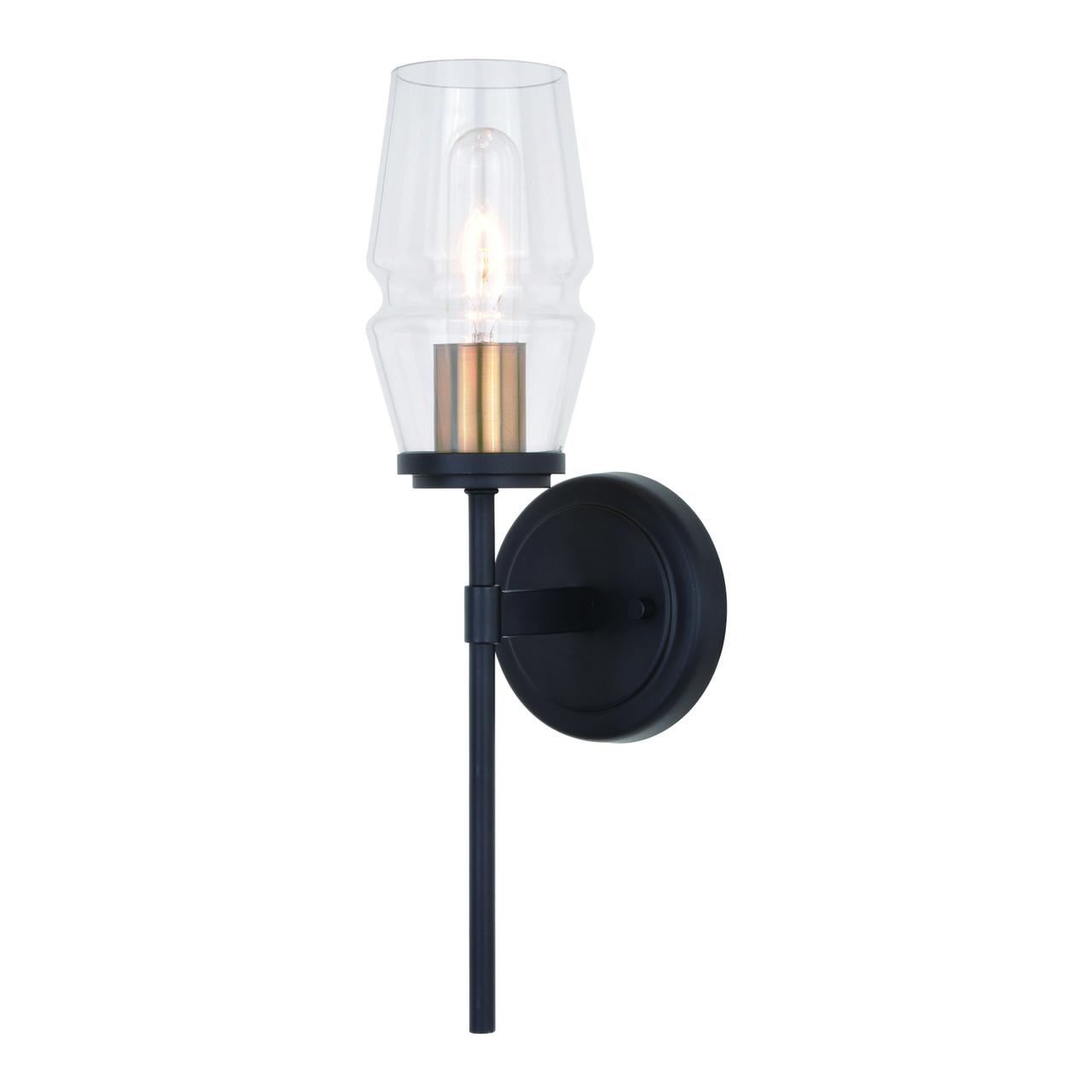 Homestock Antique Appeal 1 Light Black And Brass Mid Century Modern ...