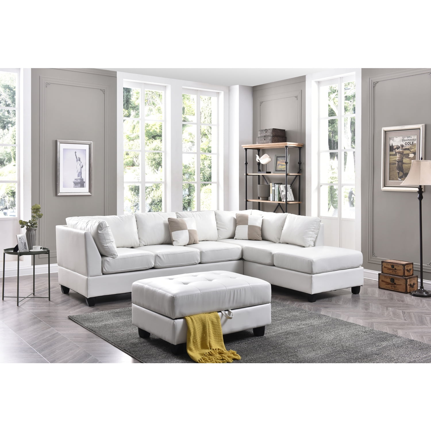 Homestock Antique Appeal G647B-SC Sectional ( 3 Boxes) , white ...
