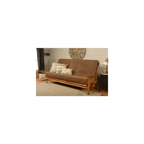 Homestock Handmade Home Butternut Finish Futon Frame Set with Mattress ...