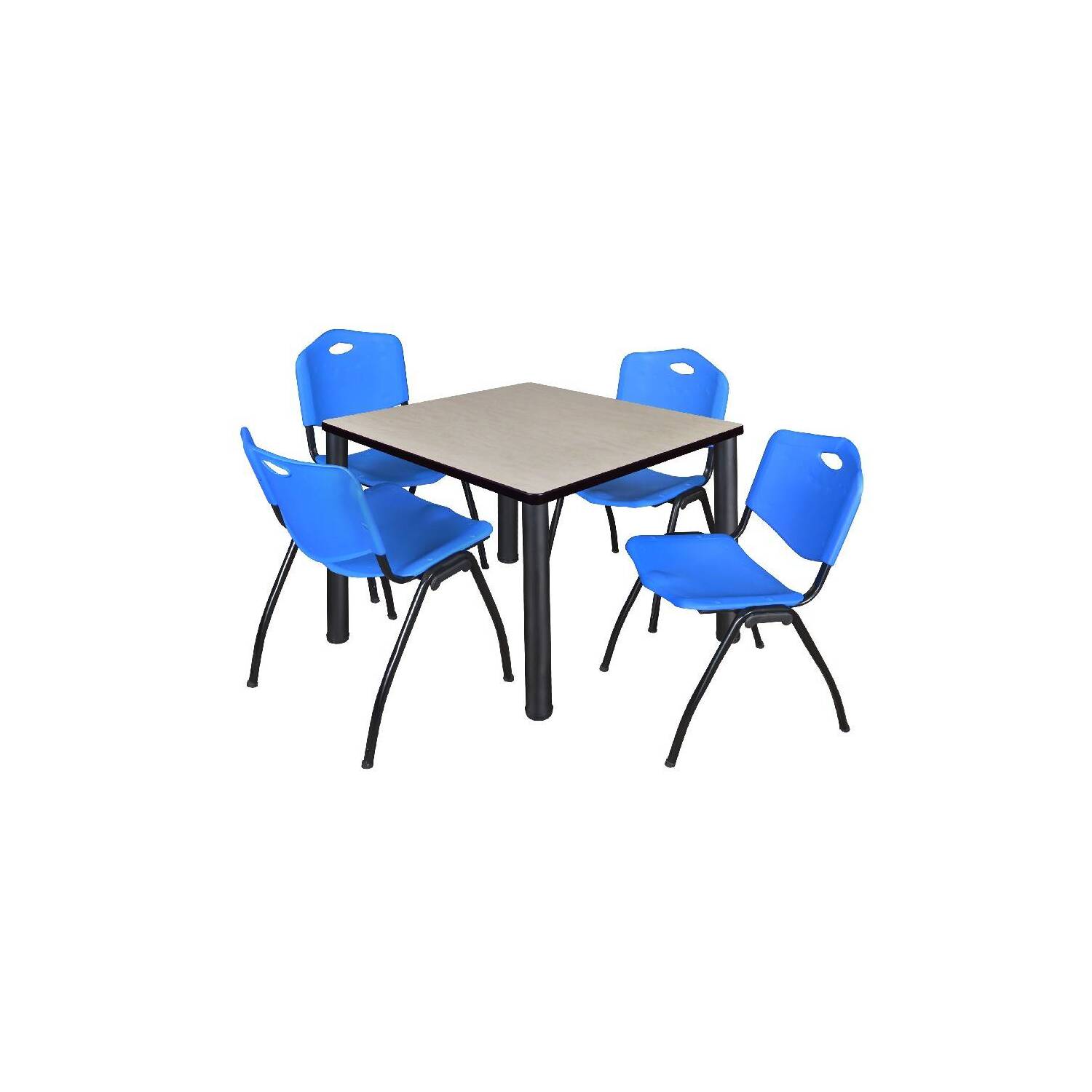 Homestock Art Deco Dreams 36" Square Lounge Table Maple/ Black With 4 ...