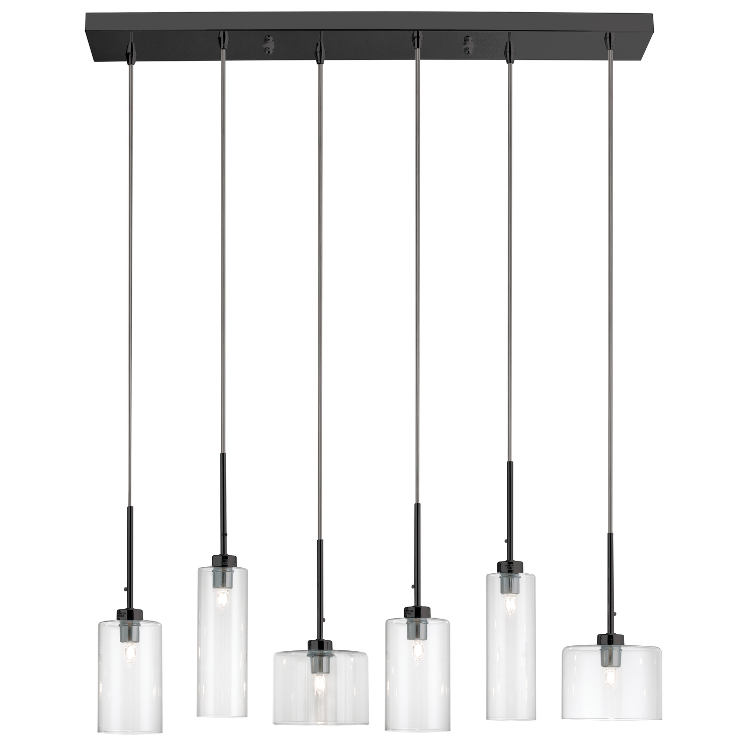 Homestock Art Nouveau Allure Halogen Horizontal Pendant, Matte Black ...