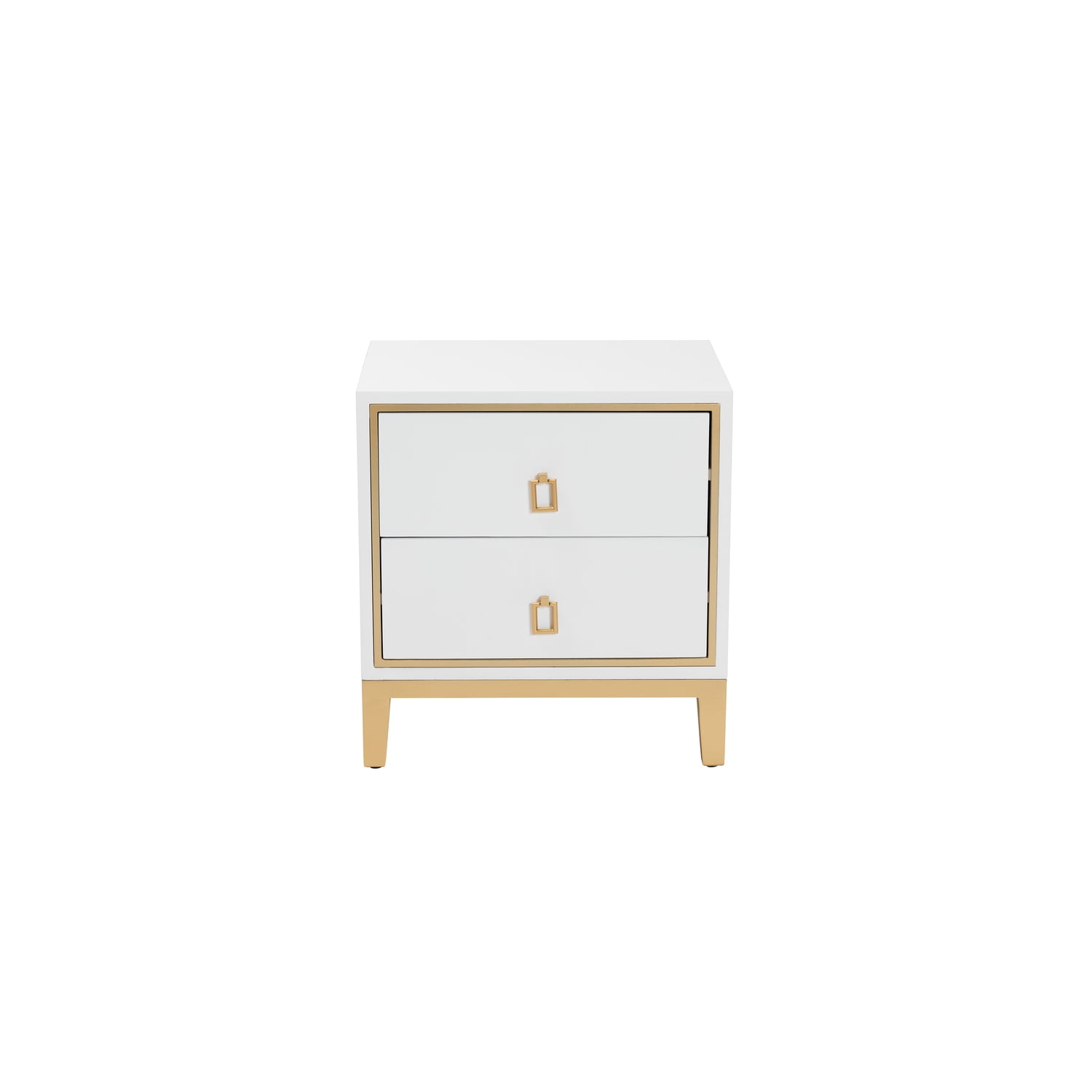 Homestock Artisanal Abode Modern White Finished Wood And Gold Metal 2 ...