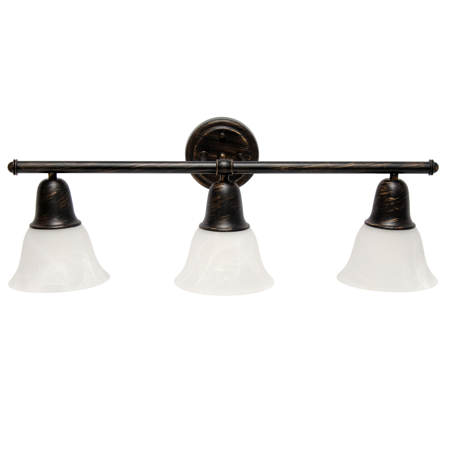 Homestock Artisanal Abode Three Light Metal And Alabaster White Glass ...