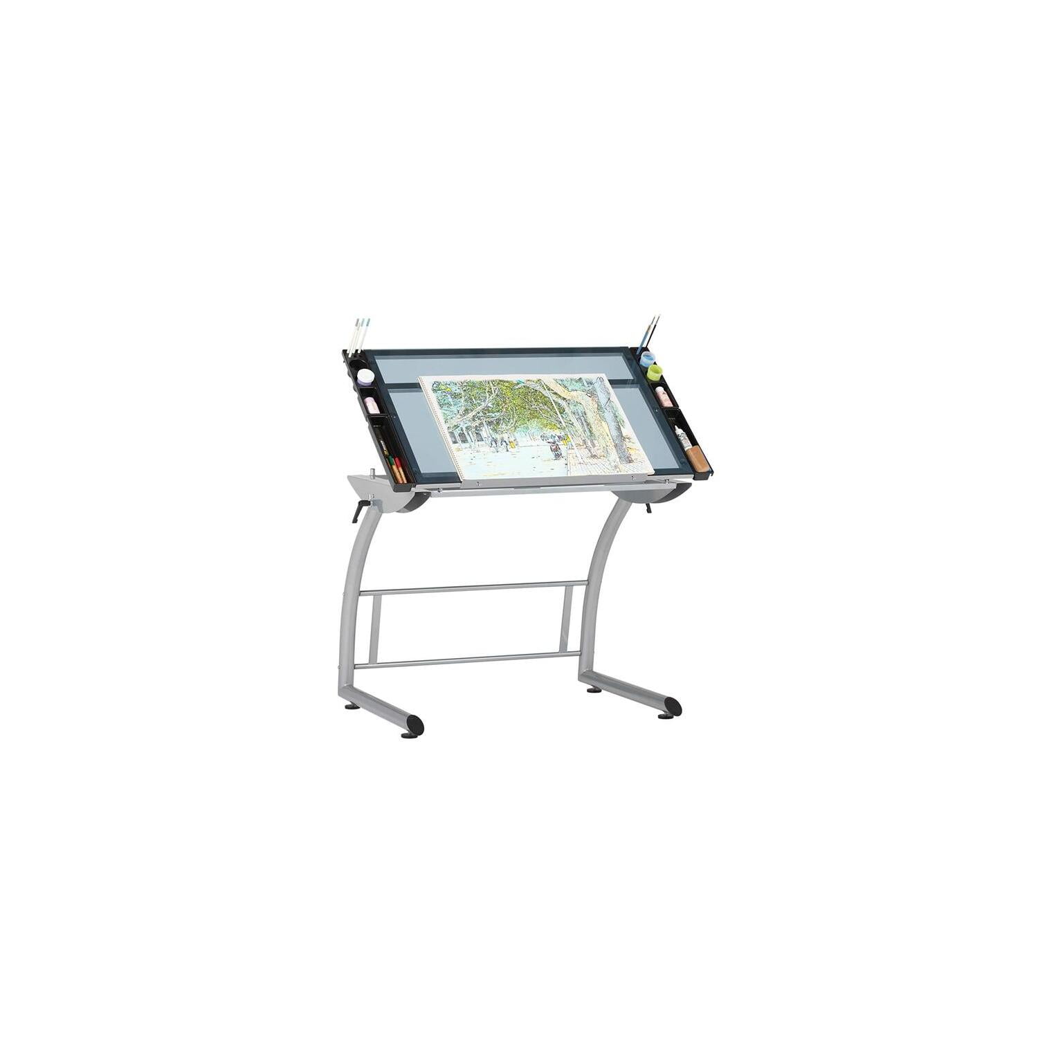 Homestock Artisanal Artistry Drawing Table With Four Side Trays For ...