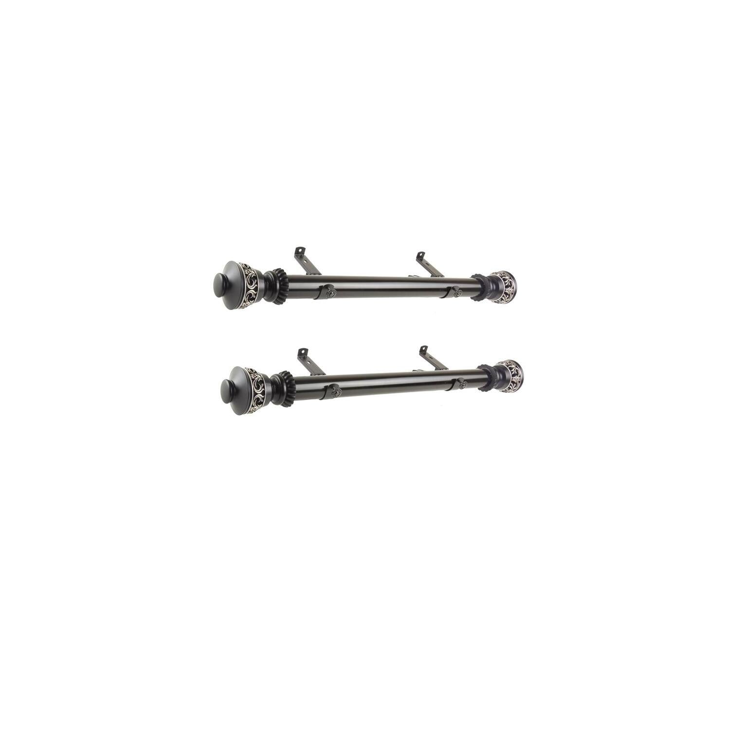 Homestock Asian Allure Set Of Two Steel Curtain Rods And Resin Finials ...
