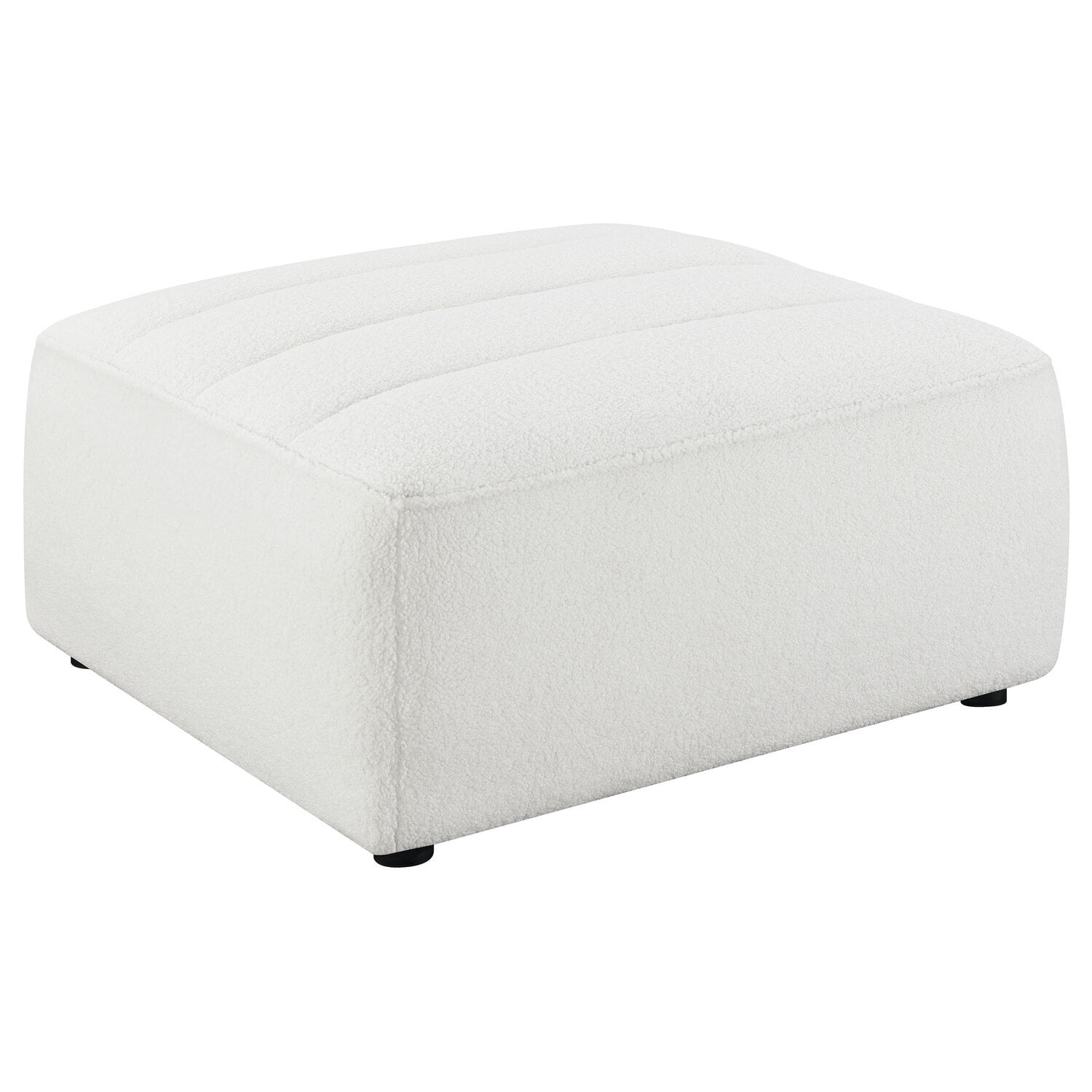 Homestock Asian Allure Upholstered Ottoman - Trendy Faux Sheepskin ...