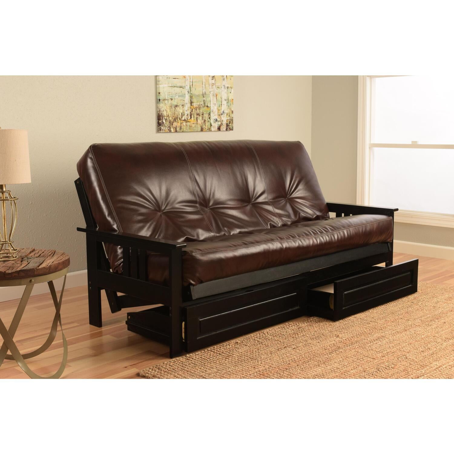 Homestock Baroque Beauty Full Futon Frame with Storage Drawers, Color ...