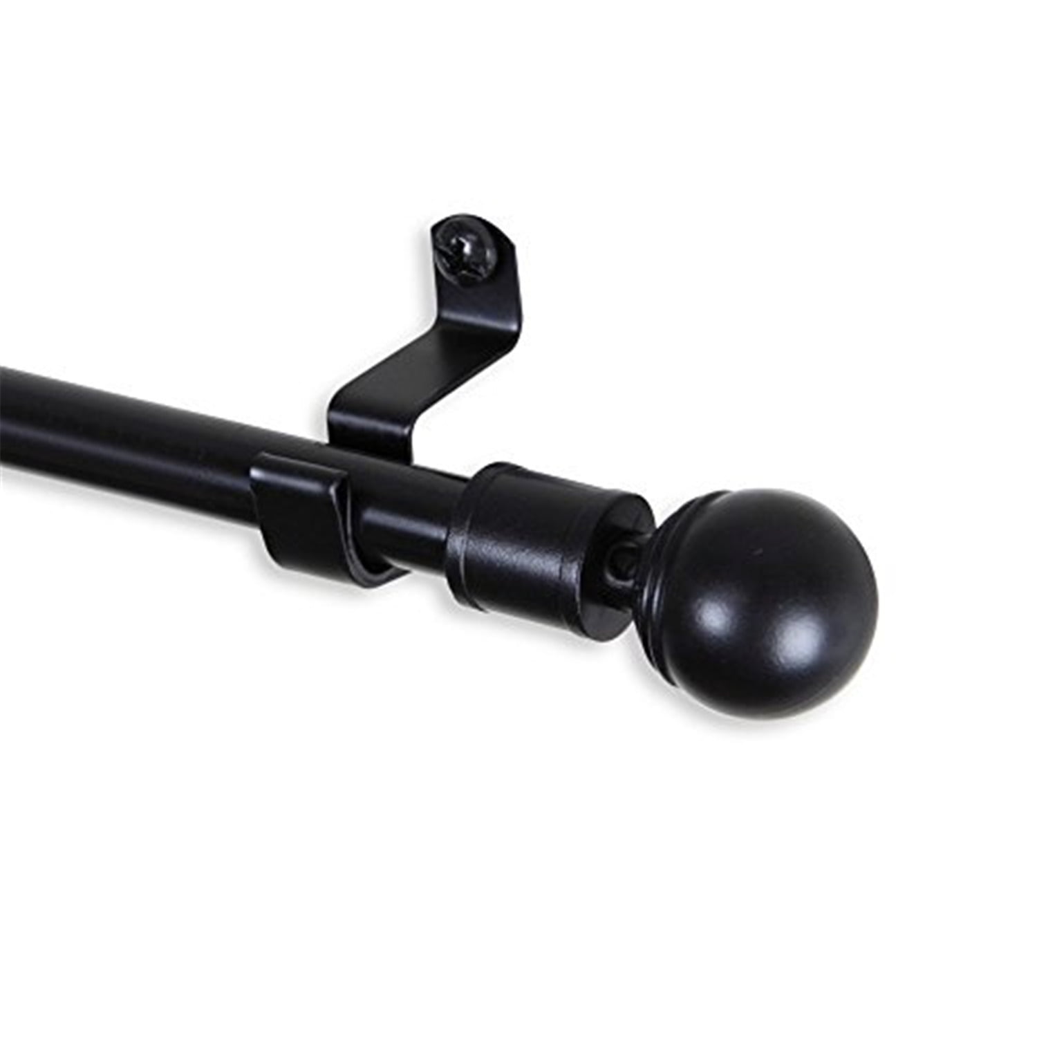Baroque Cafe Curtain Rod - 716" Steel - 28-48" Extendable - Black ...