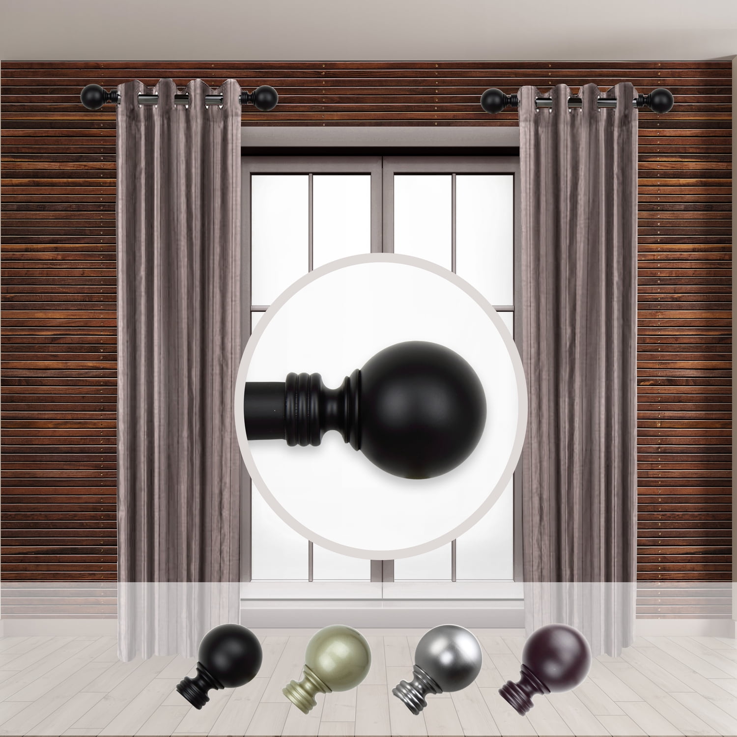 Decorative Curtain Rod Baroque Style Black Adjustable Length 12-20 Inch ...